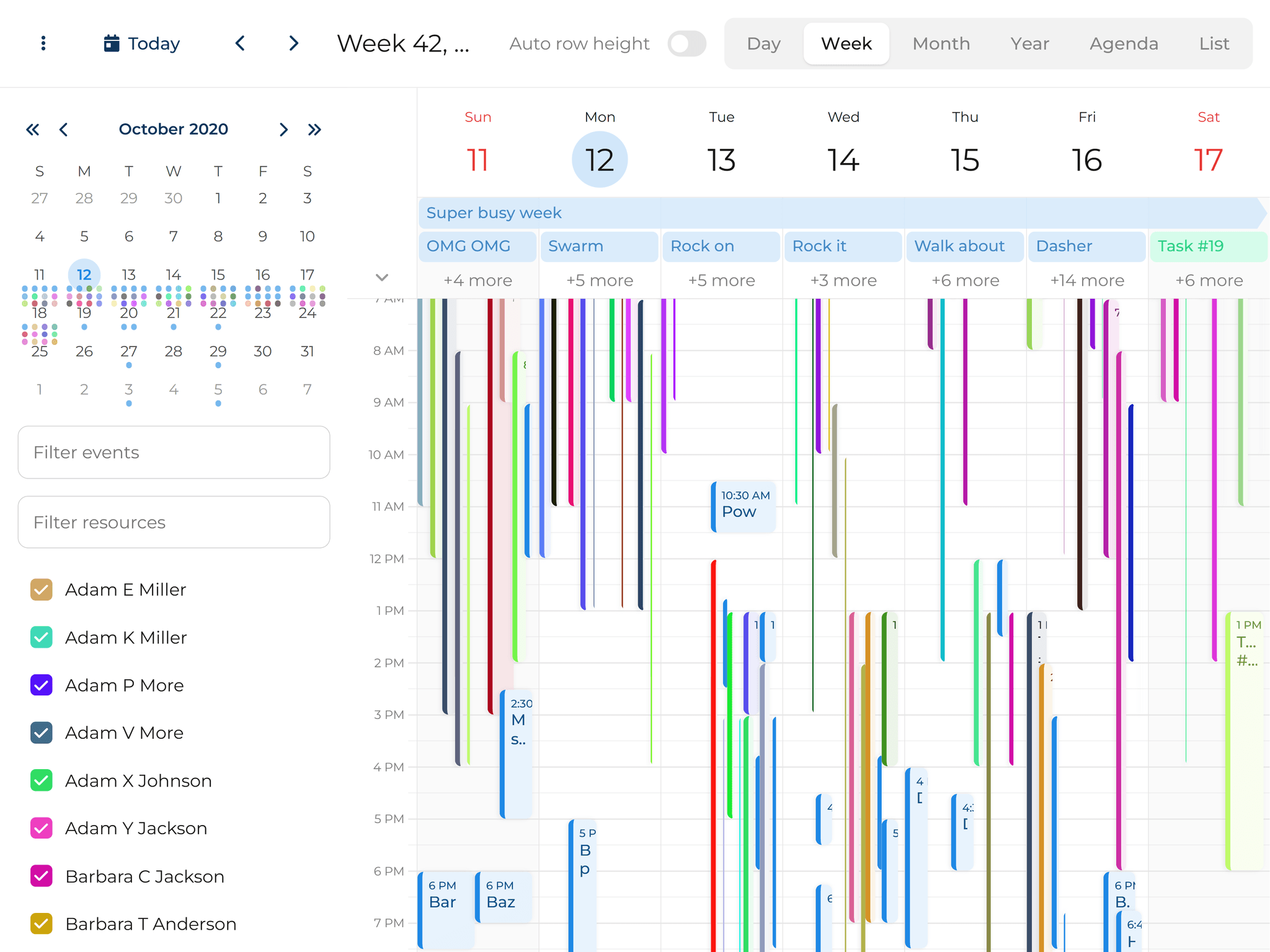 Bryntum Calendar - Big dataset demo