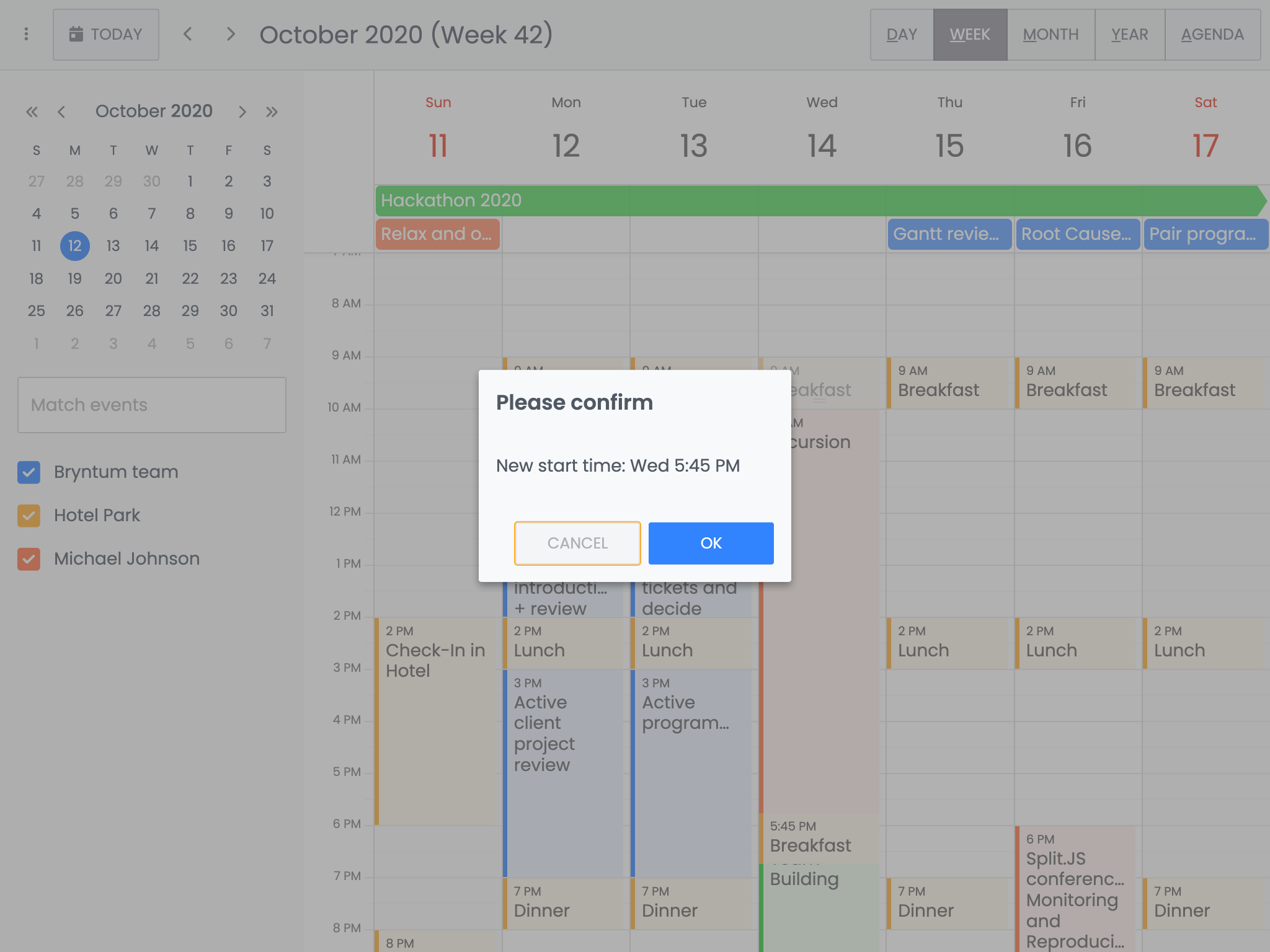 Bryntum Calendar - Confirmation dialogs Bryntum Calendar - Confirmation dialogs