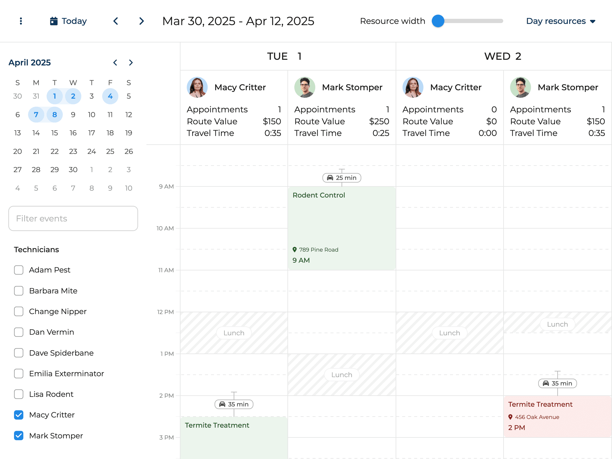 Bryntum Calendar - Showing non-consecutive dates