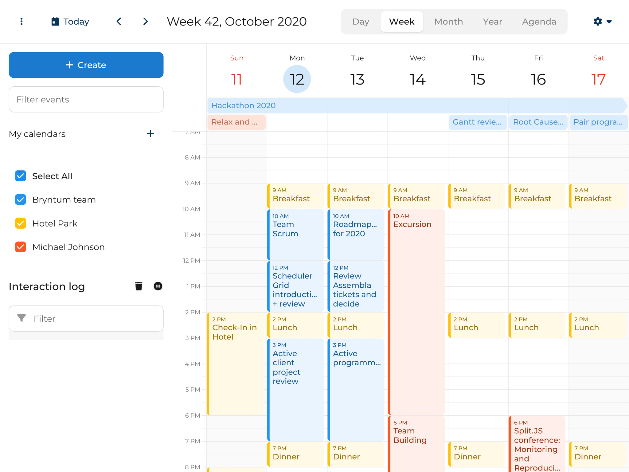 Bryntum Calendar - Sidebar customization demo