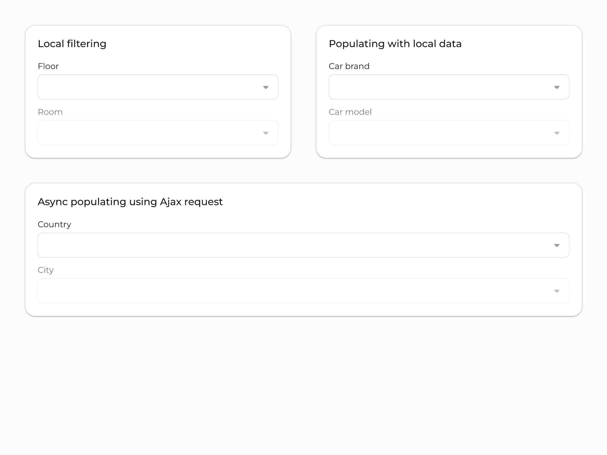 Bryntum Grid - Cascading combos demo