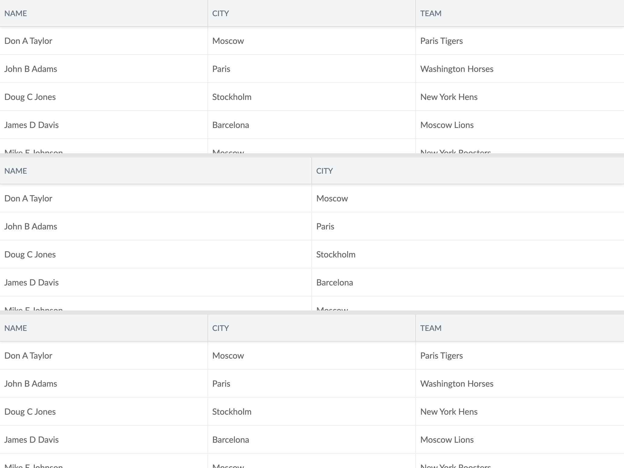Bryntum Grid - Multiple instances demo Bryntum Grid - Multiple instances demo