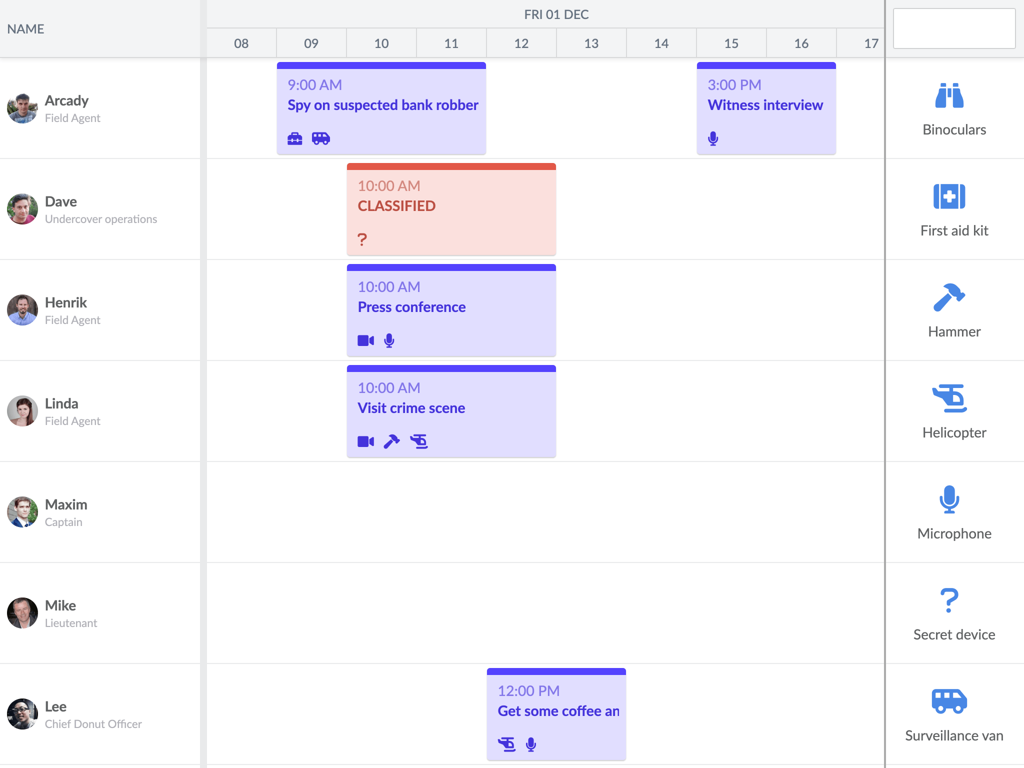 Bryntum Scheduler - Drag equipment onto tasks Bryntum Scheduler - Drag equipment onto tasks