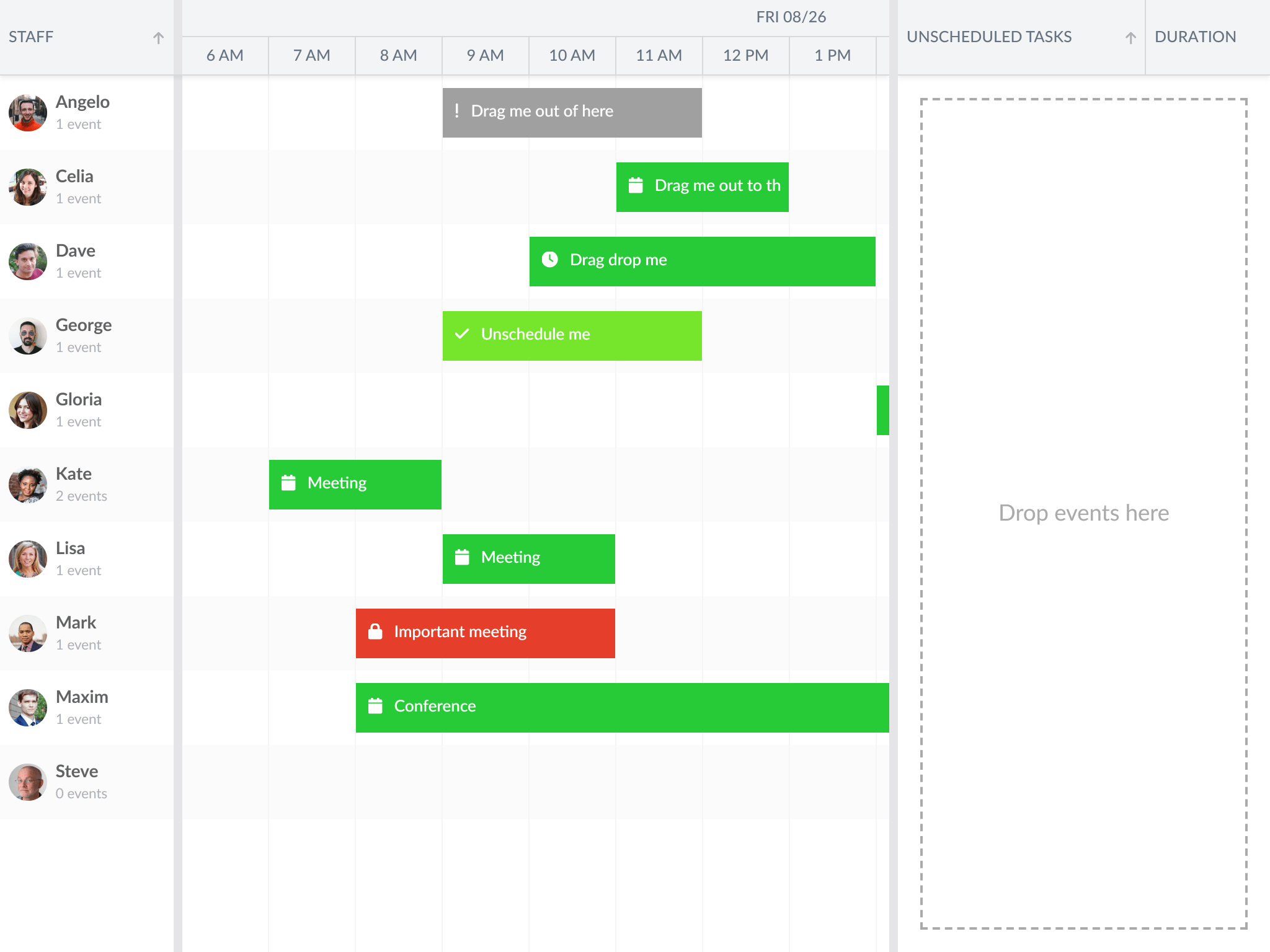 Bryntum Scheduler - Drag events out of the scheduler Bryntum Scheduler - Drag events out of the scheduler