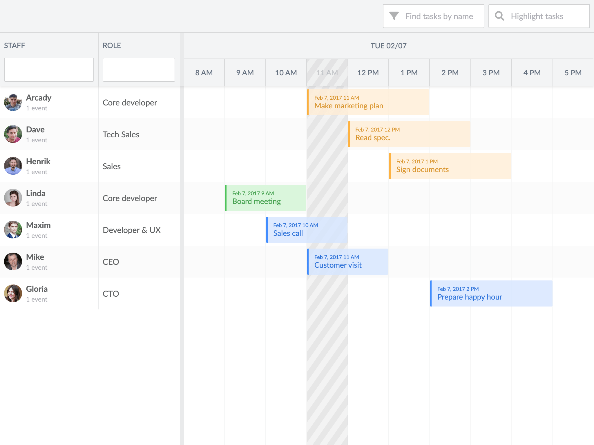Bryntum Scheduler - Filtering demo