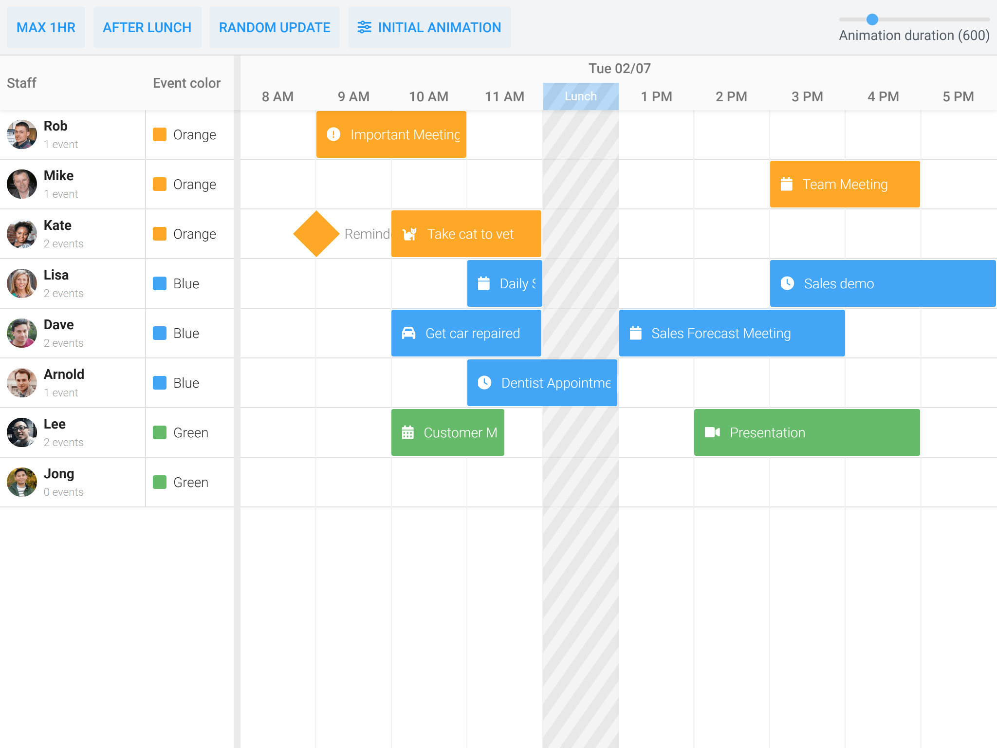 Bryntum Scheduler - Animations demo (Angular) Bryntum Scheduler - Animations demo (Angular)