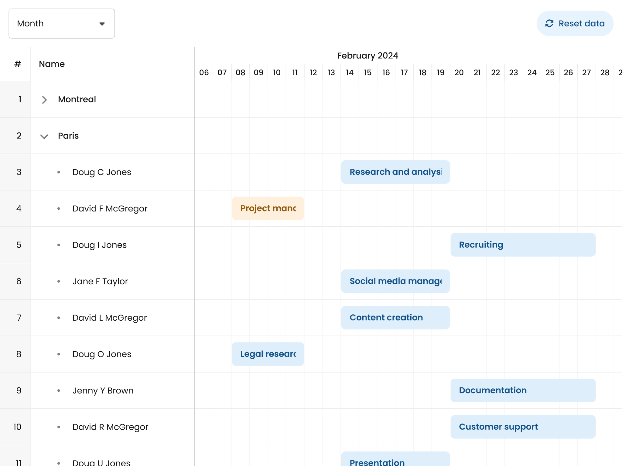 Bryntum Scheduler - Infinite scroll tree (Angular)