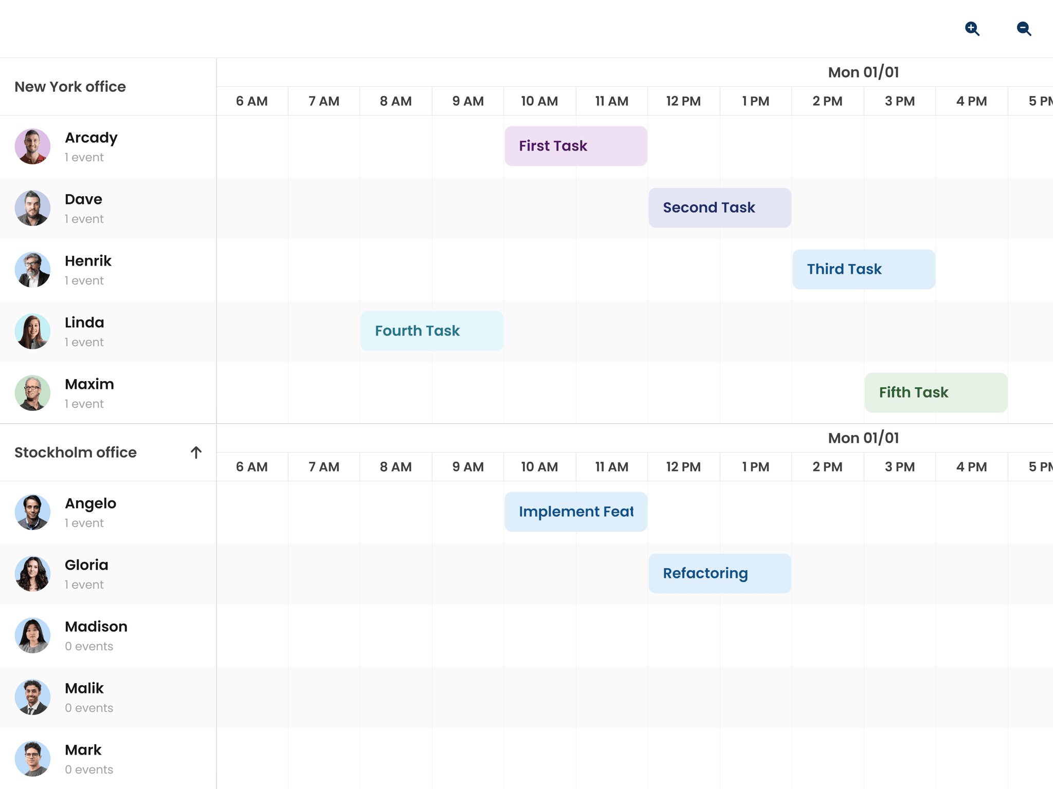Bryntum Scheduler - Drag between schedulers demo (React)