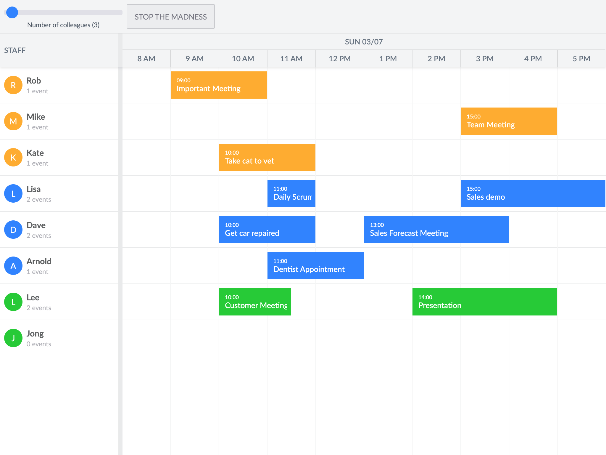 Bryntum Scheduler Stress Test Demo 