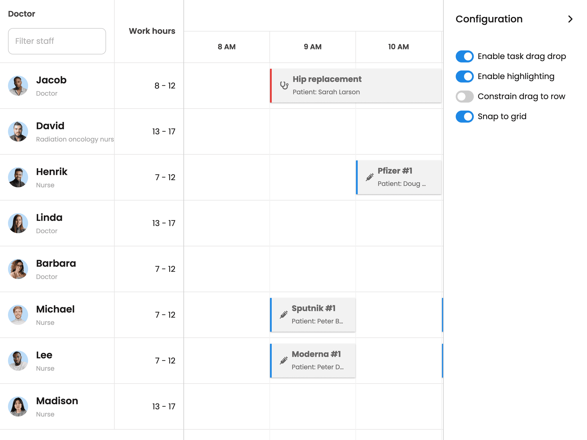 Bryntum Scheduler Pro - Highlighting resource calendars demo (Angular)