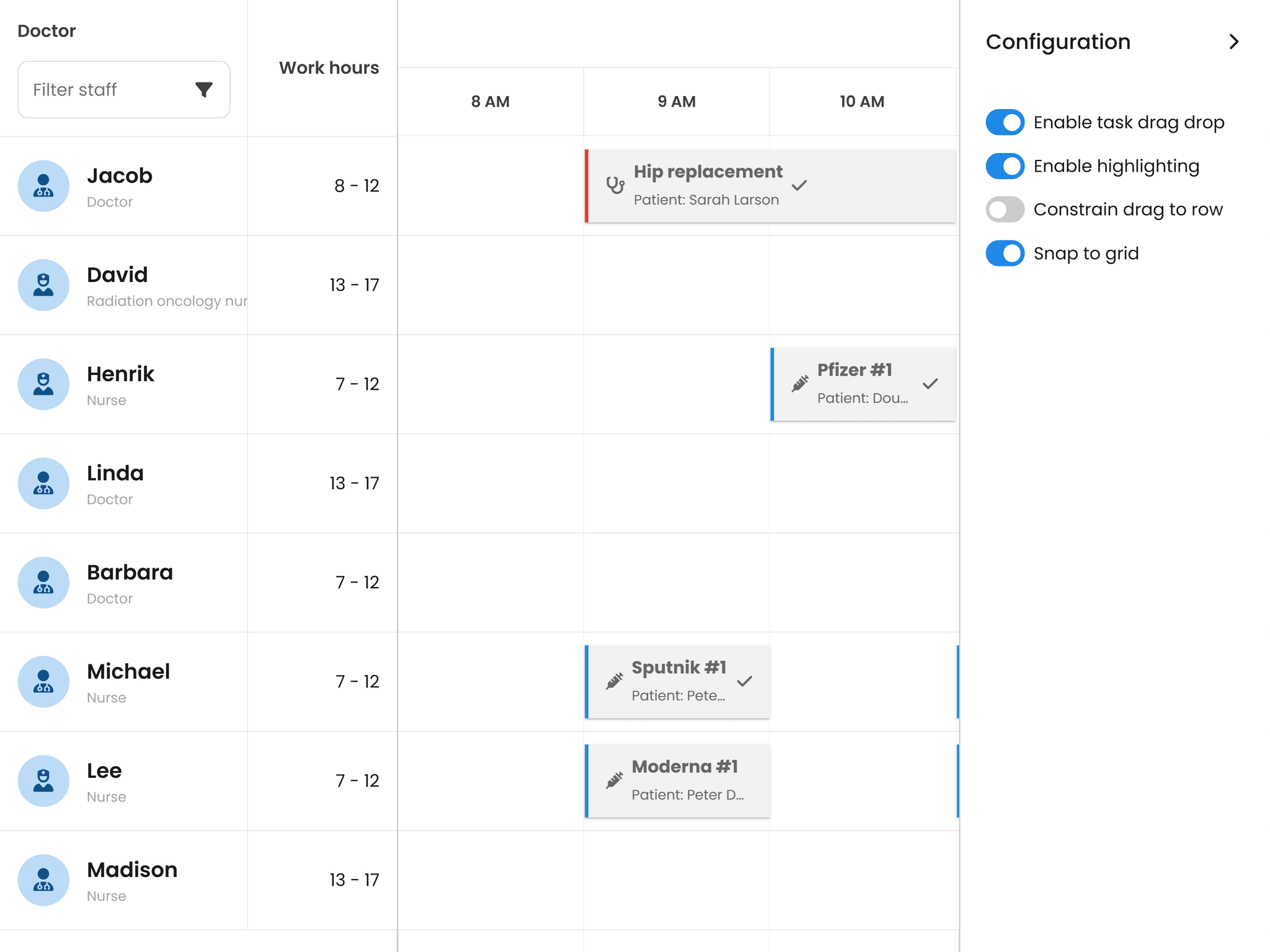 Bryntum Scheduler Pro - Highlighting resource calendars demo (React + Vite)