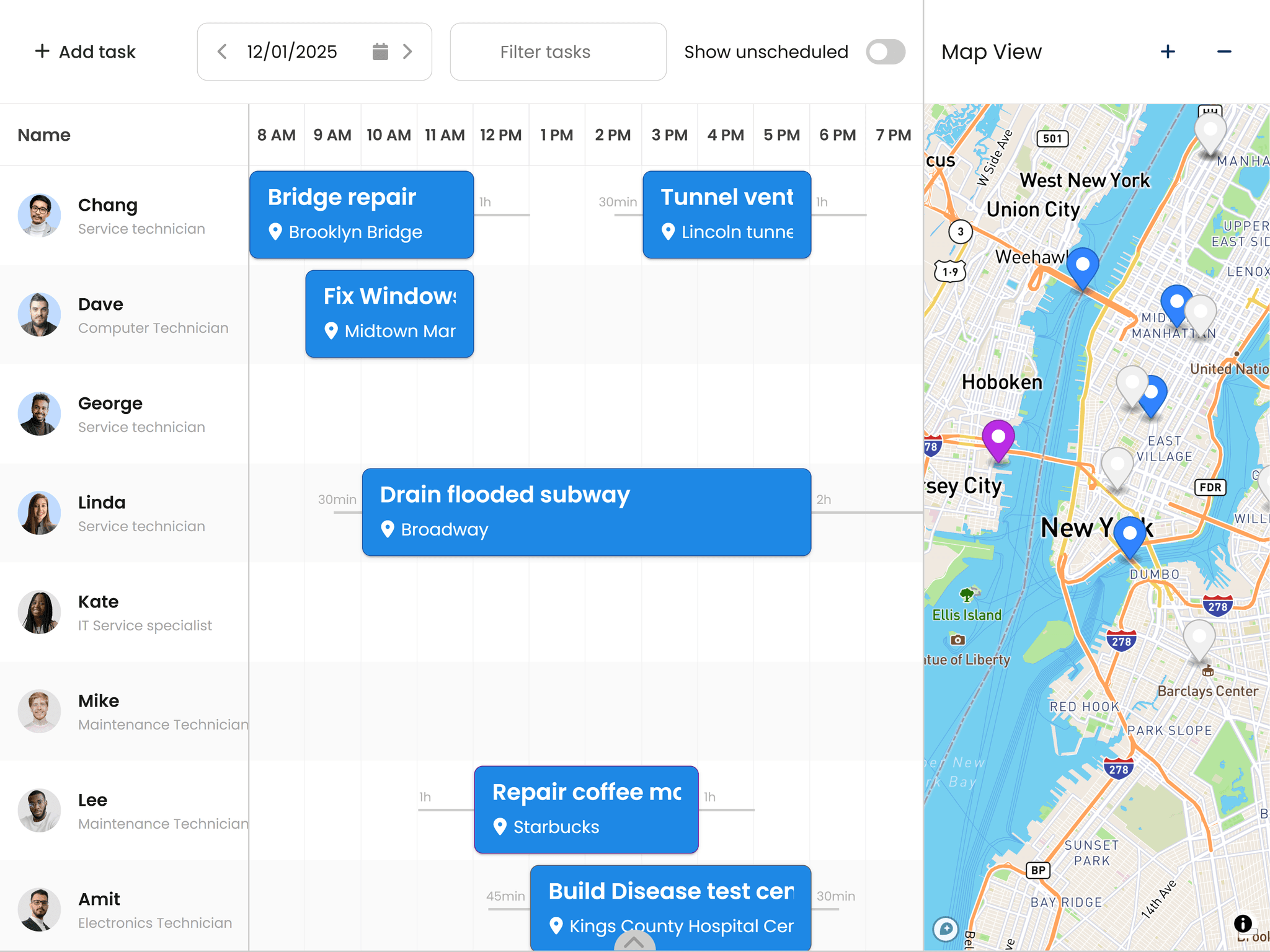 Bryntum Scheduler Pro - Maps Integration demo (React + Vite)