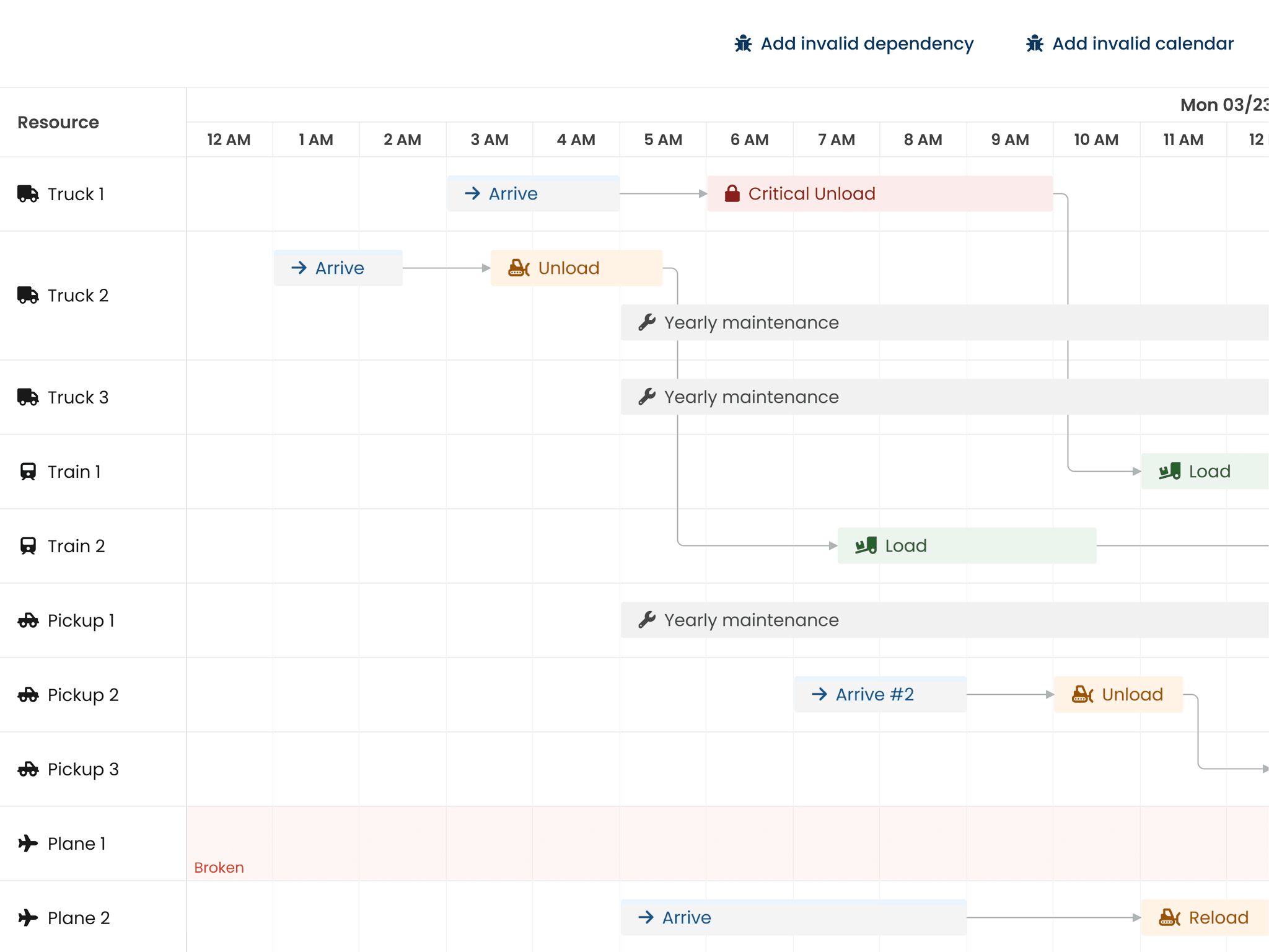 Bryntum Scheduler Pro - Conflicts demo (React)