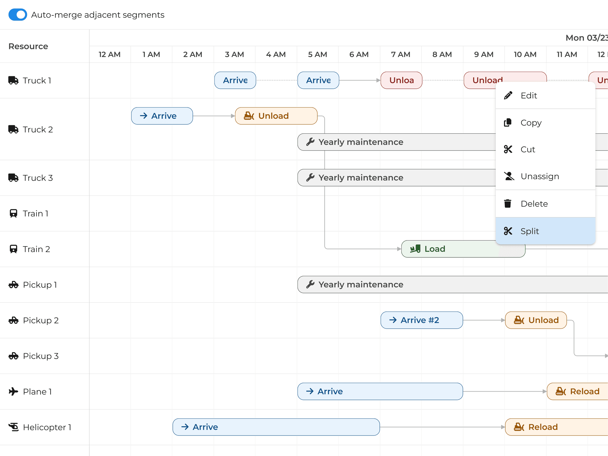 Bryntum Scheduler Pro - Pro Split events demo