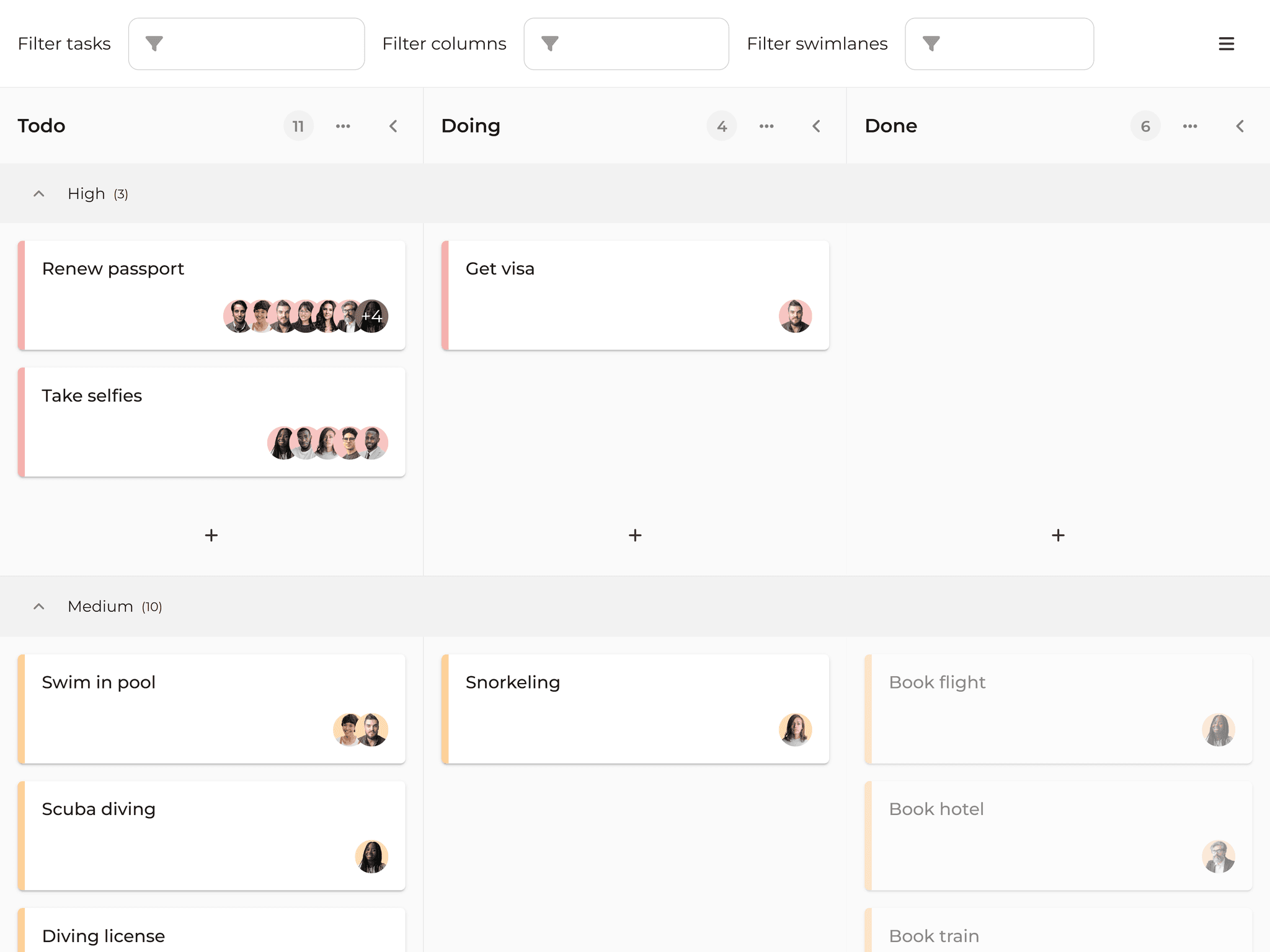 Bryntum TaskBoard - Filtering demo