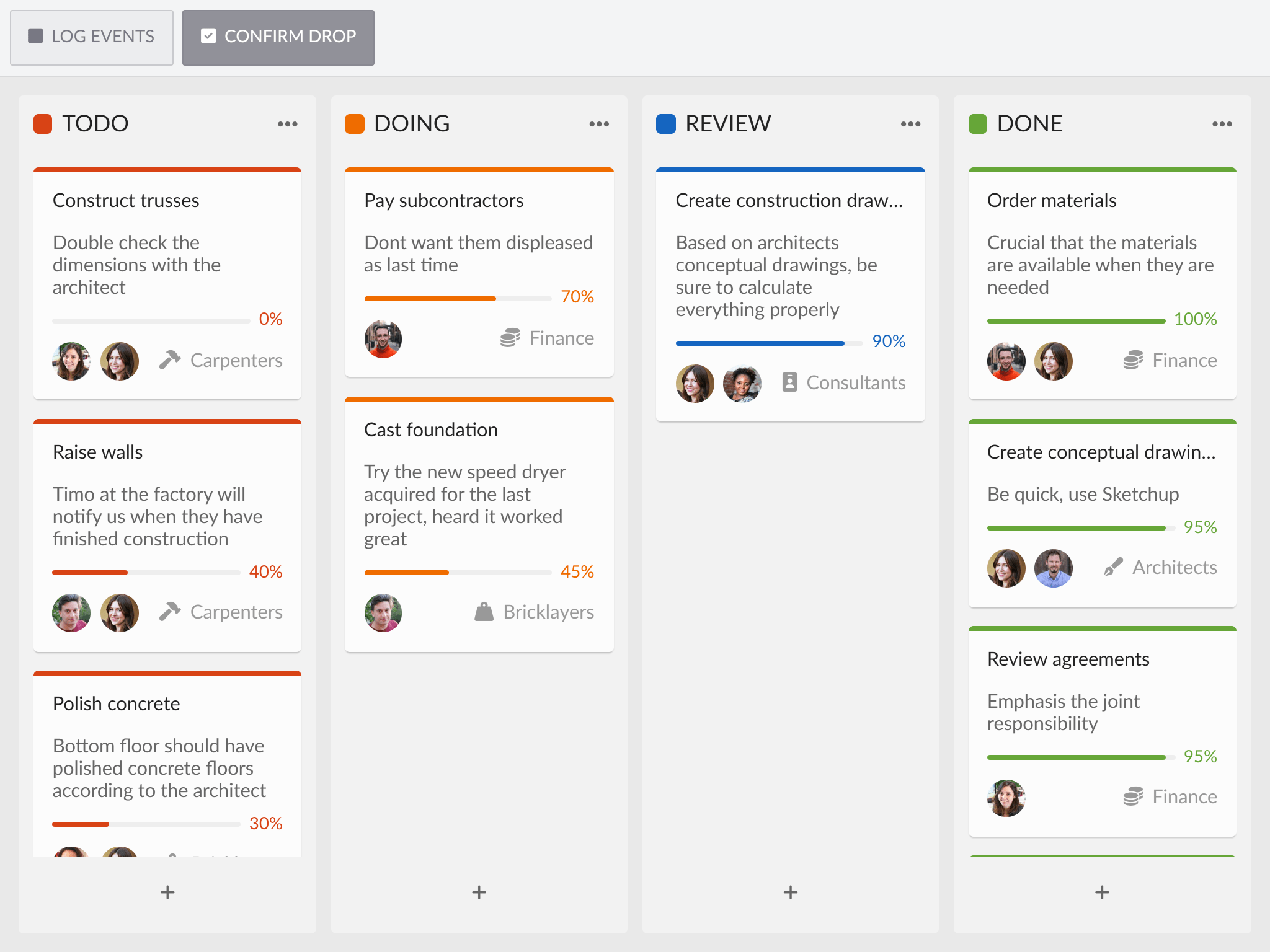 Bryntum TaskBoard - Column drag demo (React) Bryntum TaskBoard - Column drag demo (React)