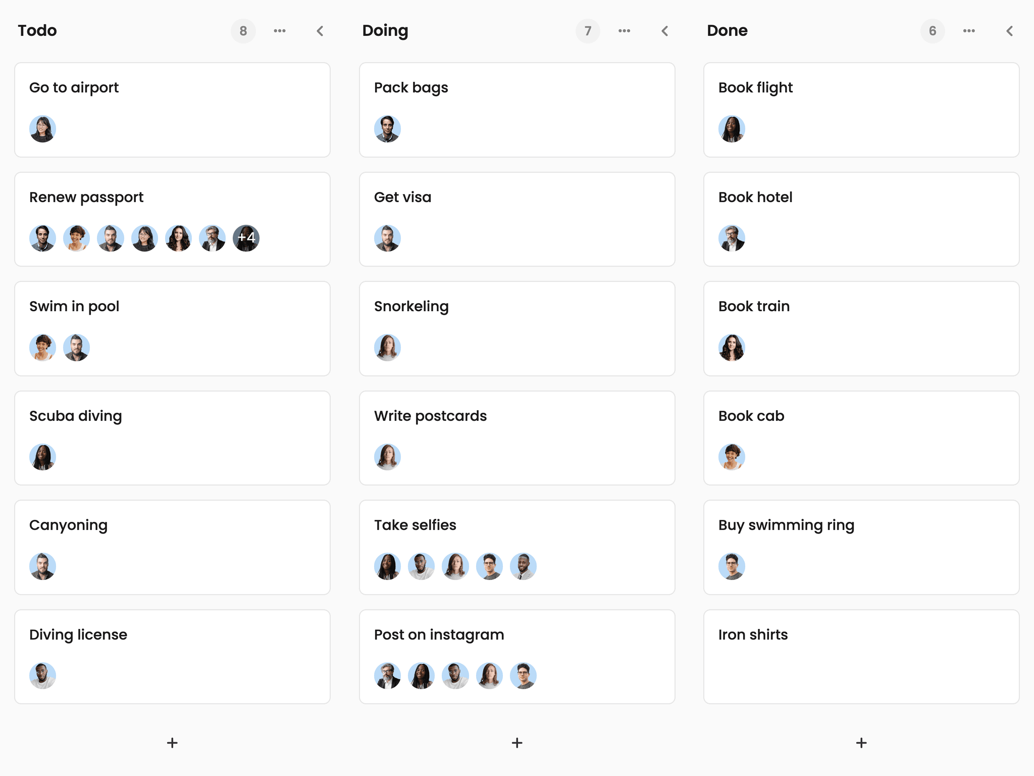 Bryntum TaskBoard - Simple Kanban board demo (React)