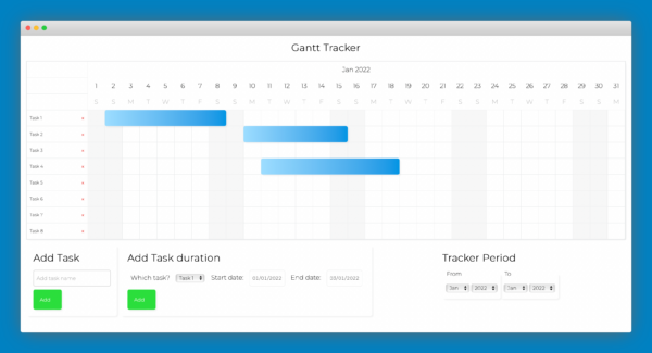 Creating a Gantt chart with vanilla JavaScript - Bryntum