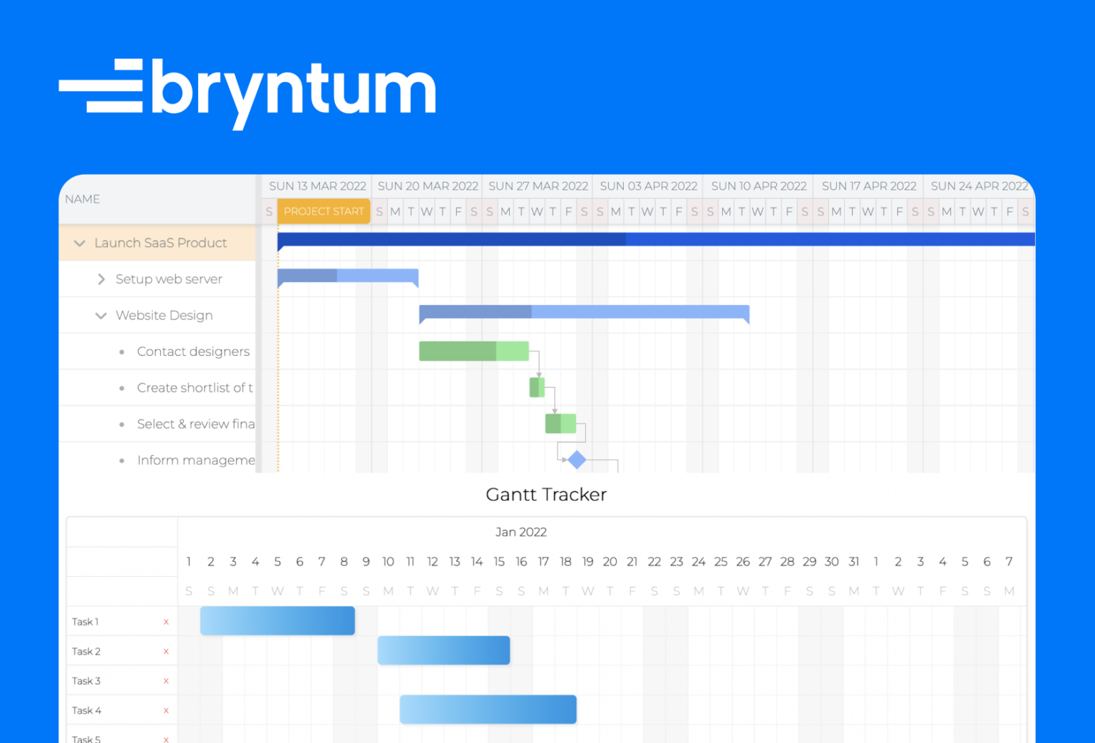 Creating a Gantt chart with React using Next.js - Bryntum