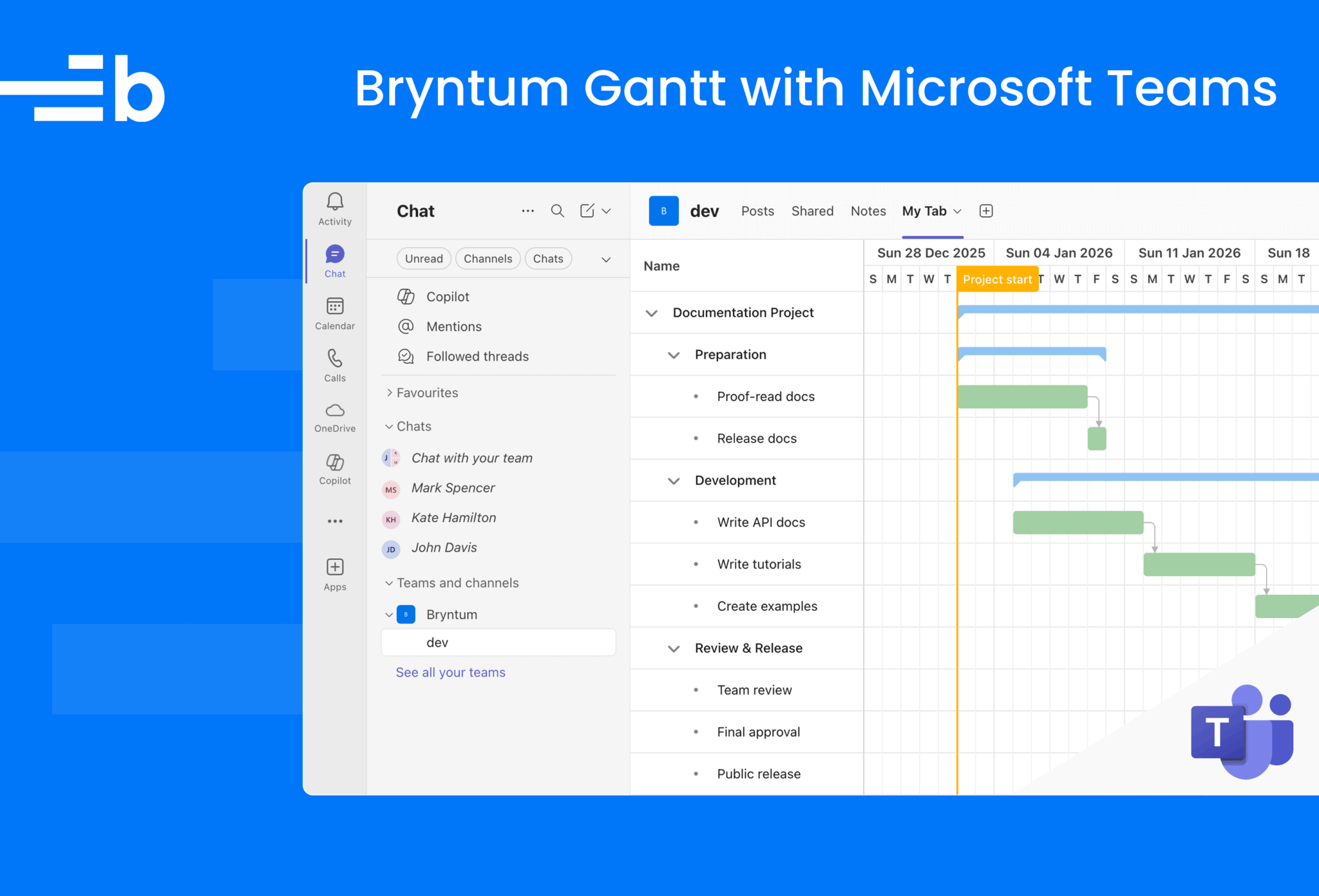 How to build a Gantt chart into Microsoft Teams with Bryntum - Bryntum