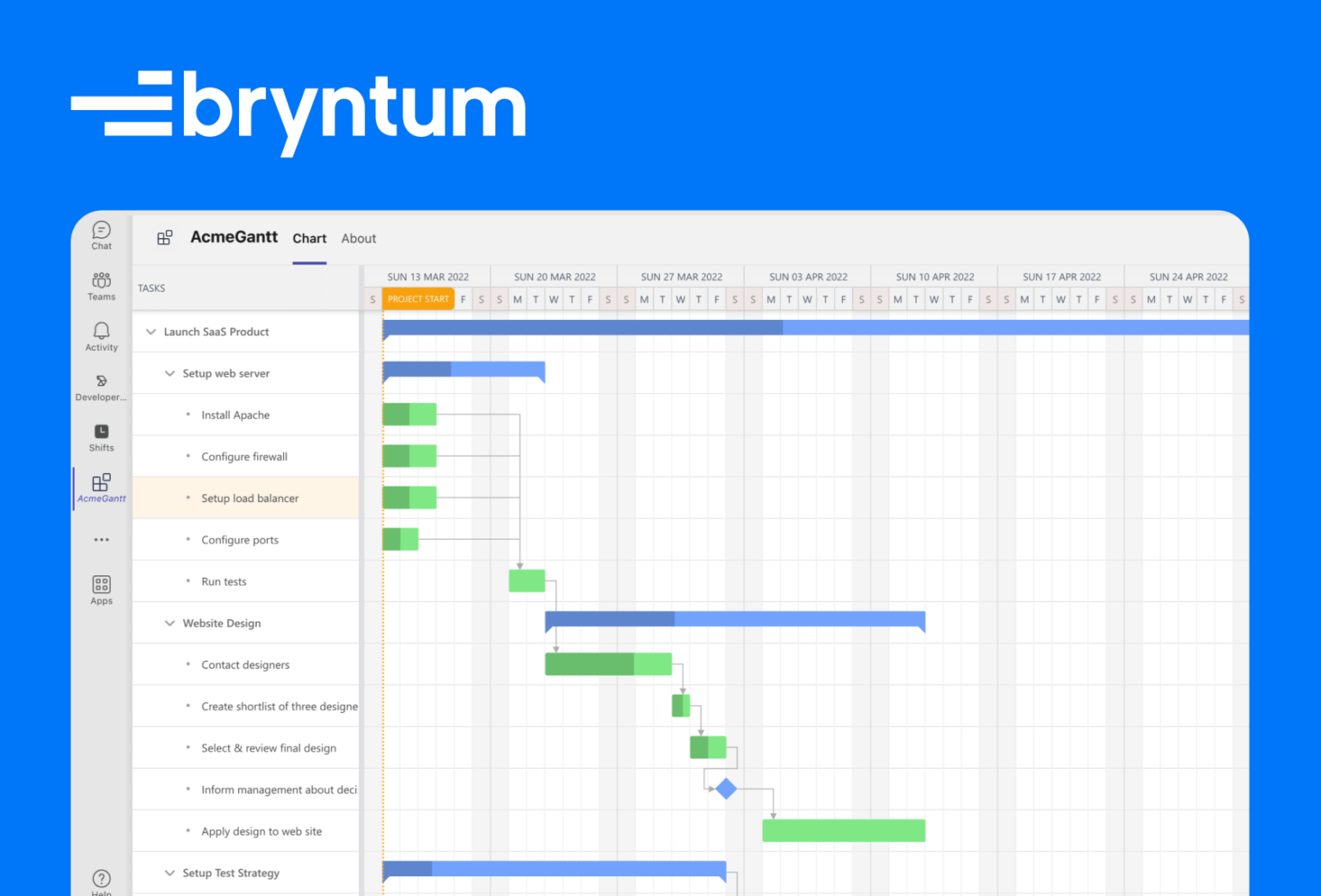How to build a Gantt chart into Microsoft Teams with Bryntum - Bryntum