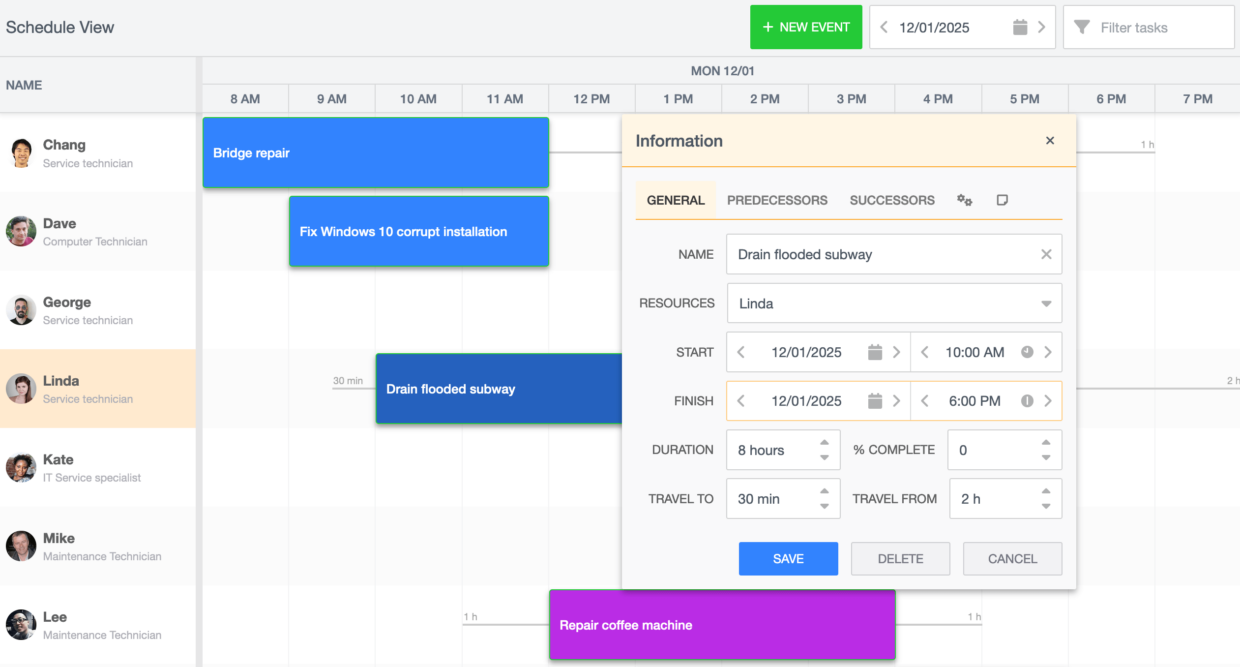 Build a location-based scheduler with Mapbox using Bryntum - Bryntum
