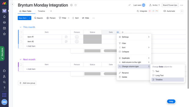 How to connect and sync Bryntum Gantt to monday.com - Bryntum
