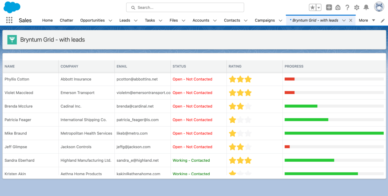 Using Bryntum Grid as a Salesforce Lightning web component - Bryntum