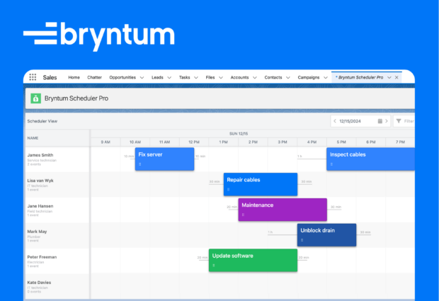 Using Bryntum Scheduler Pro as a Salesforce Lightning Web Component - Bryntum