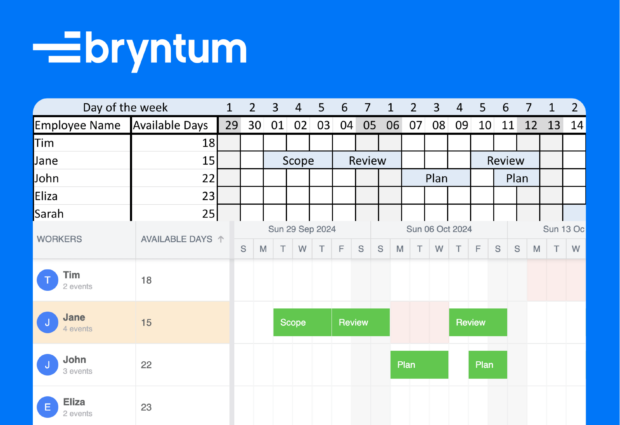 Migrating from an Excel Schedule to a Bryntum Scheduler - Bryntum