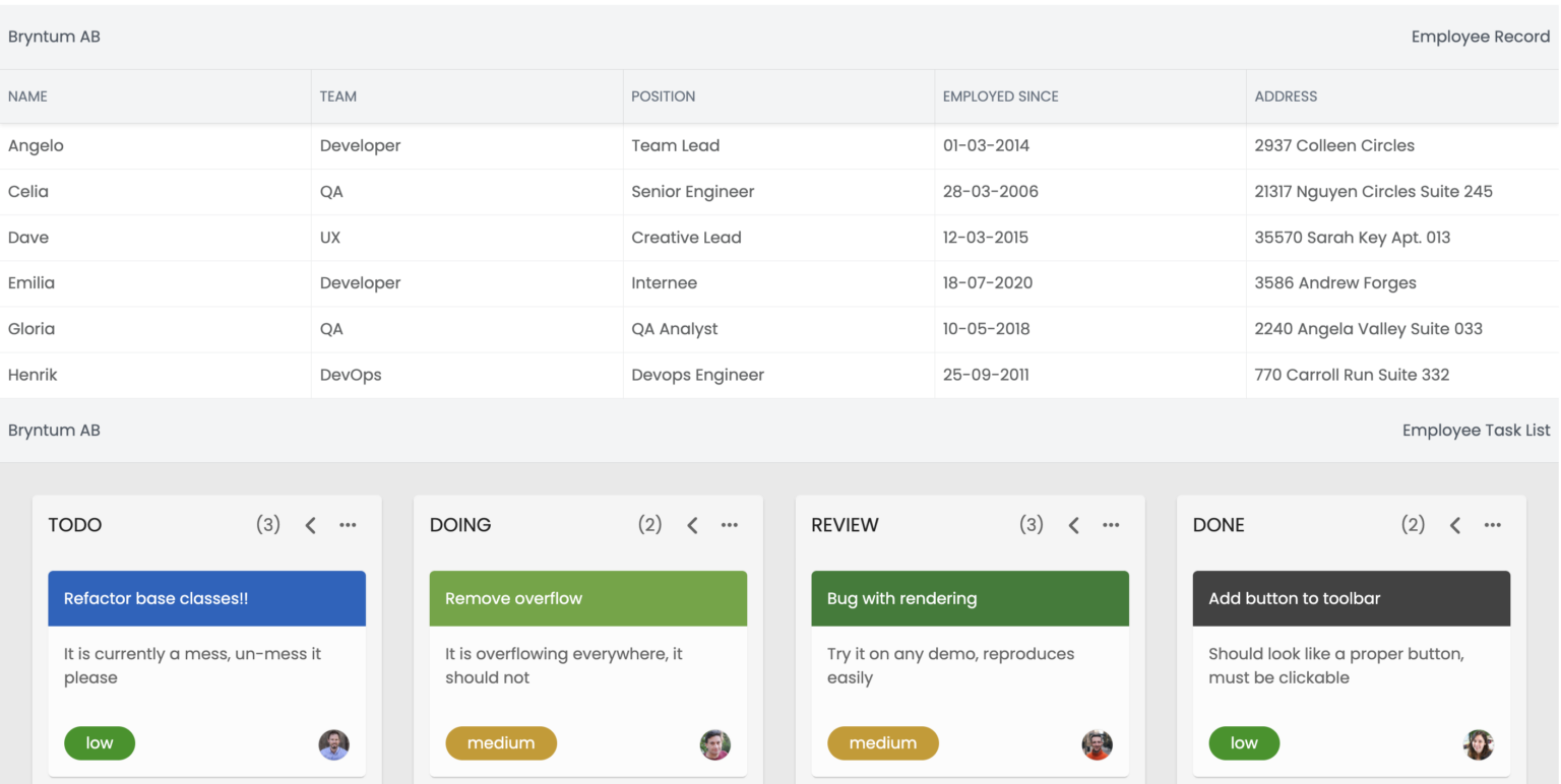 Using multiple Bryntum components - Bryntum