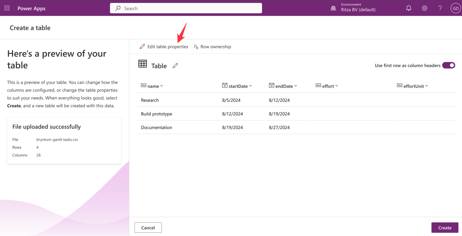 How to build a React Gantt chart in Microsoft Power Apps using Bryntum, Power Apps component ...