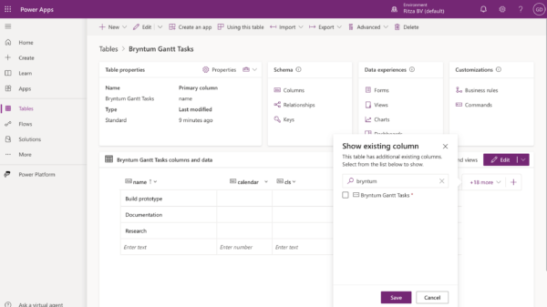 How To Build A React Gantt Chart In Microsoft Power Apps Using Bryntum Power Apps Component