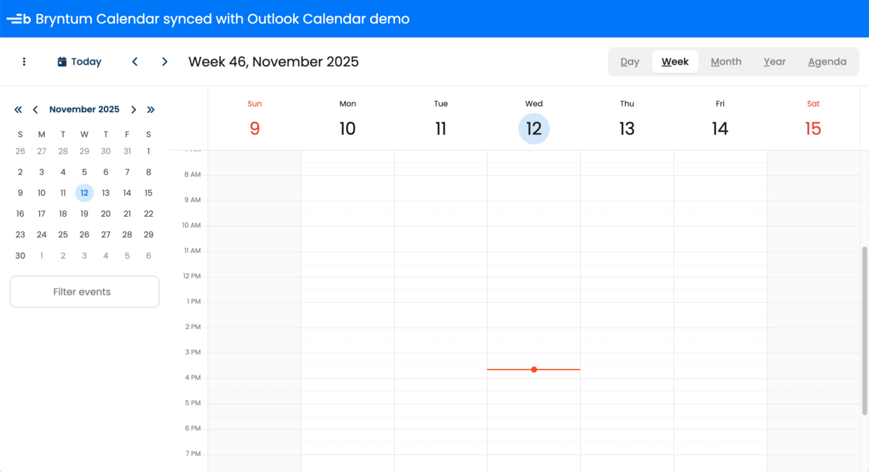 How to connect and sync a React Bryntum Calendar to a Microsoft Outlook Calendar - Bryntum