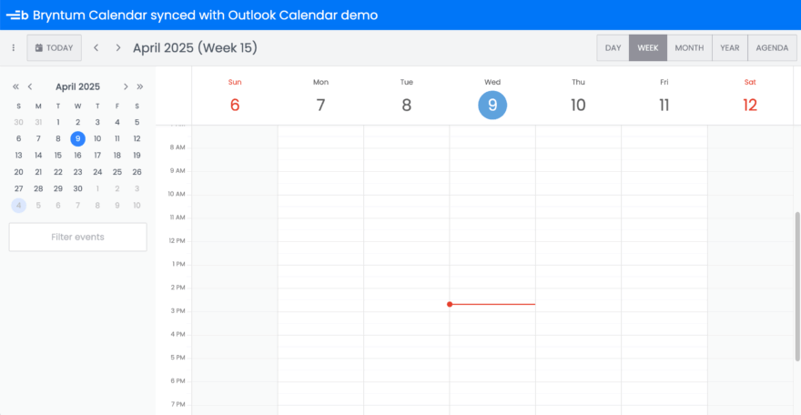 How to connect and sync a React Bryntum Calendar to a Microsoft Outlook Calendar - Bryntum