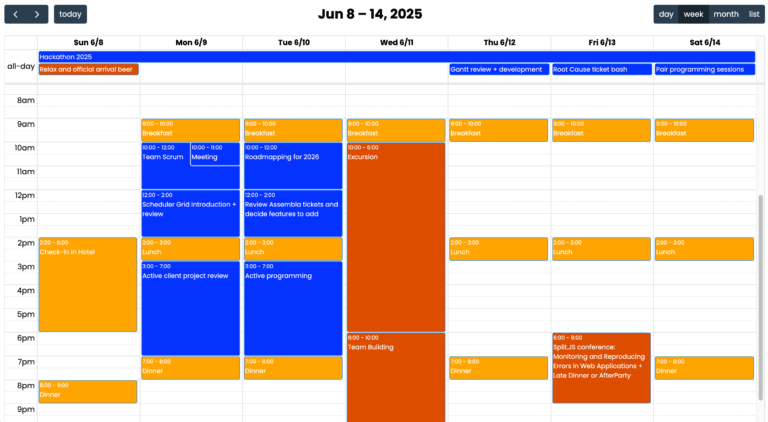 The best JavaScript calendar components - Bryntum