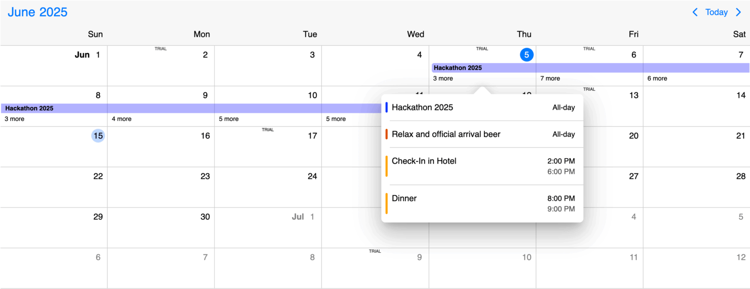 The best JavaScript calendar components - Bryntum