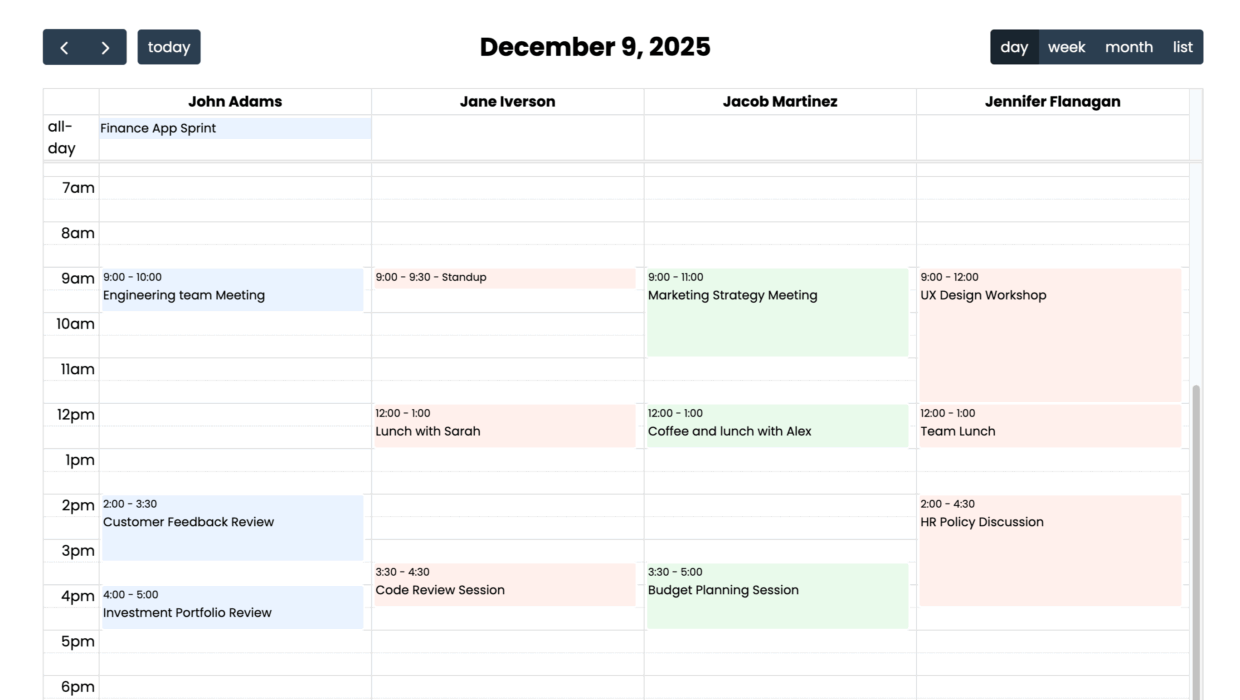 React FullCalendar vs Big Calendar - Bryntum