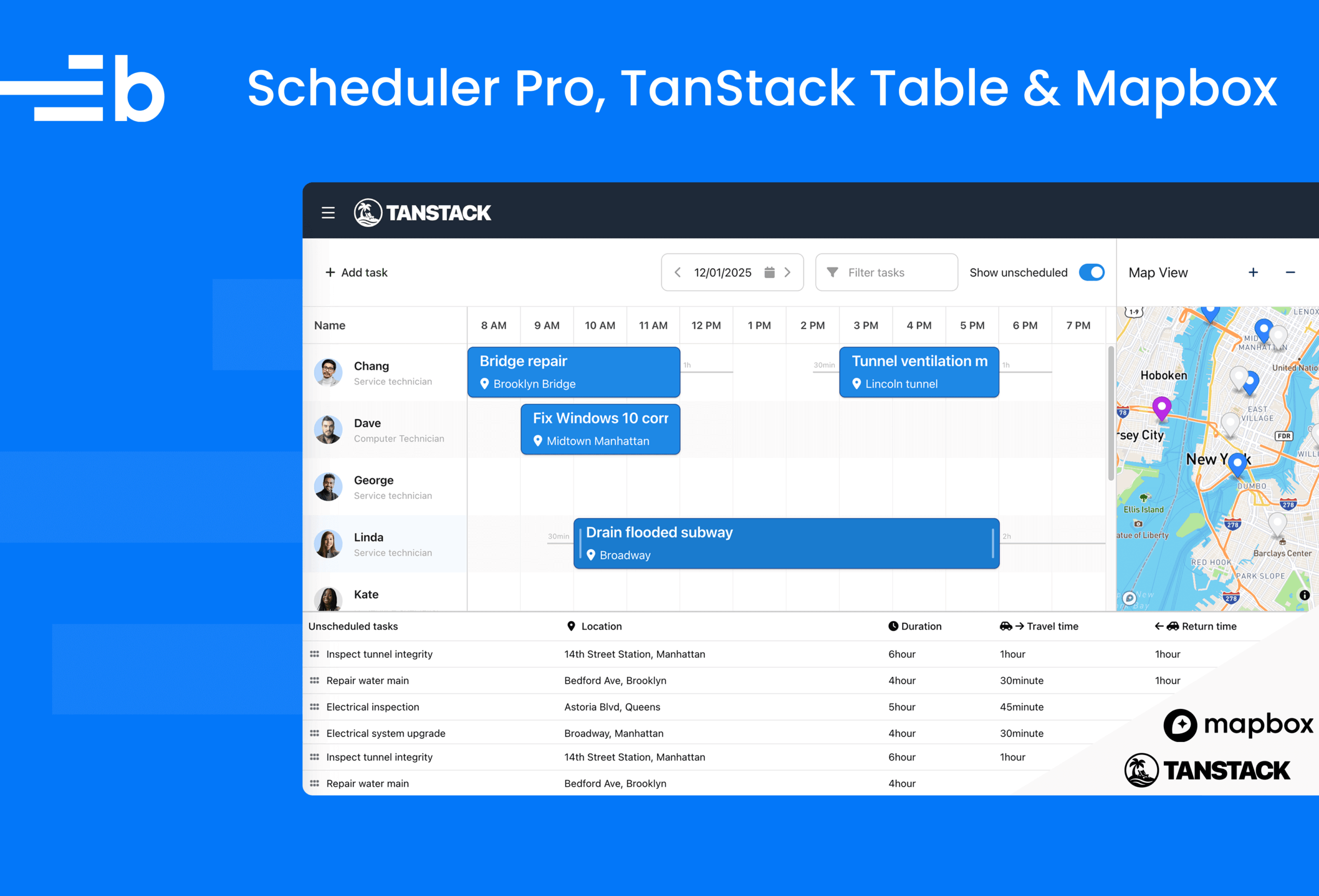 Build a location-based scheduler with Bryntum Scheduler Pro, TanStack Table, Shadcn UI, and ...