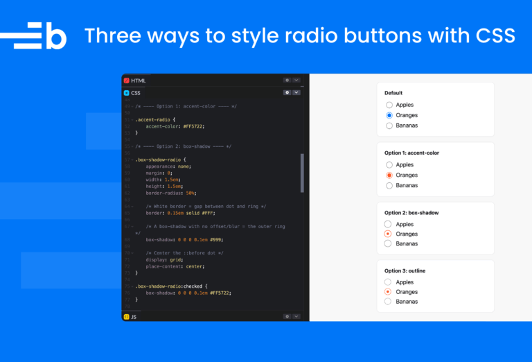 Three ways to style radio buttons with CSS in 2026 - Bryntum